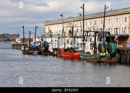 Boston Fish Pier with fishing boats Stock Photo - Alamy