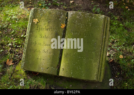 open book as a gravestone marker Stock Photo - Alamy
