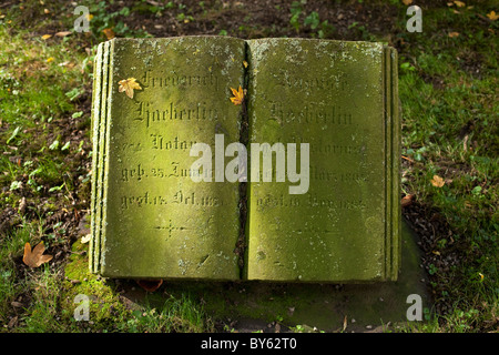 open book as a gravestone marker Stock Photo - Alamy
