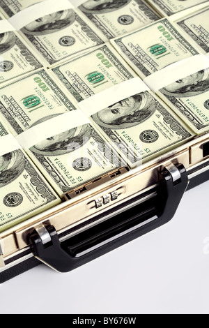 100-dollar bills in a briefcase, suitcase of money Stock Photo - Alamy