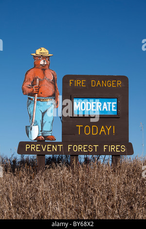 A Smokey Bear and forest fire danger sign in the White Mountains ...