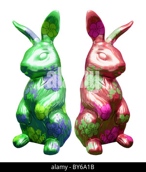 Chinese New Year of Rabbit mascot paper cut on red at vertical ...