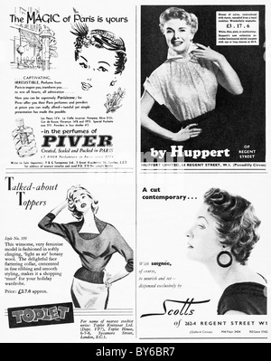 Full page of typical adverts in Edwardian era magazine dated 1908 Stock ...