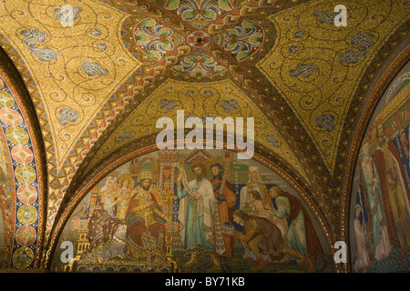 Mosaic in Elisabethkemenate Elizabeth bower in Wartburg medieval castle ...