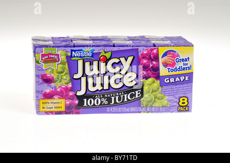 A pack of Nestle Juicy Juice juice boxes on white background cut out ...