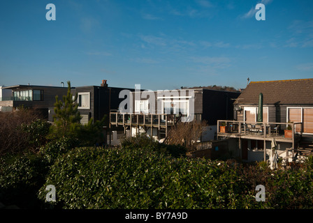 Beachfront Houses Pett Level East Sussex England Stock Photo - Alamy