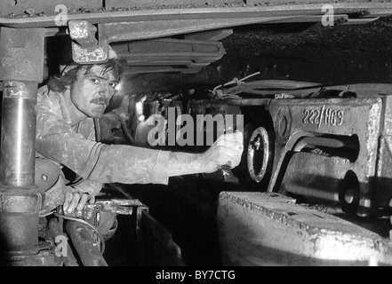 Miners working on the coal face at Granville Colliery Telford ...