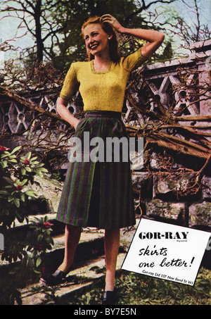 1948 British fashion advertisement for Gor-Ray Skirts Stock Photo - Alamy