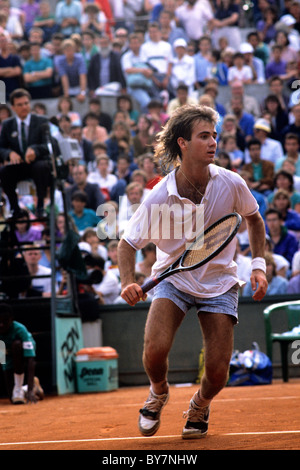Andre Agassi (USA) at the 1988 French Open Stock Photo - Alamy