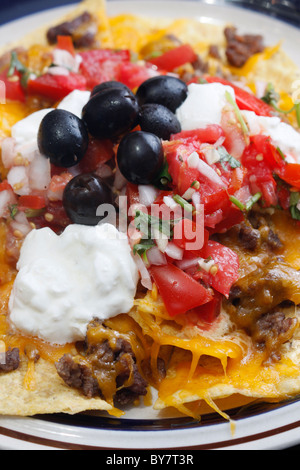 Nachos supreme with all of the fixings Stock Photo - Alamy