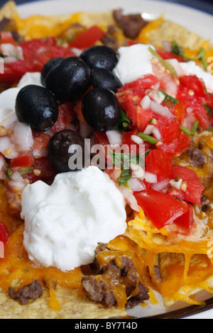 Nachos supreme with all of the fixings Stock Photo - Alamy
