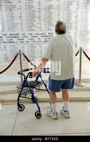Wall listing fallen seamen USS Arizona Memorial Pearl Harbor Pacific ...