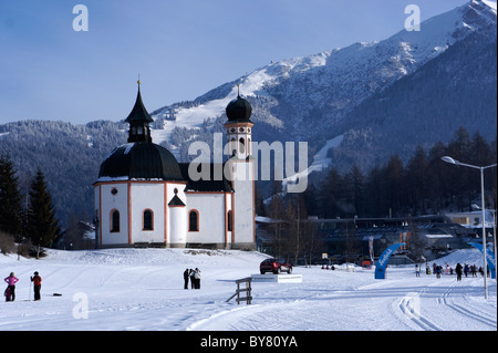 Seefeld Lake Chapel, Tirol. winter, Austria Stock Photo - Alamy