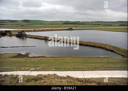 Cuckmere Estuary, Cuckmere Haven, area of flood plains in East Sussex ...
