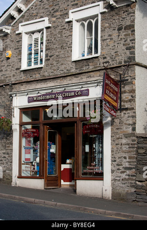 Windermere Ice Cream Co shop store in summer Bowness on Windermere ...