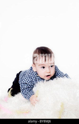 One Year Old Boy Crawling Stock Photo - Alamy