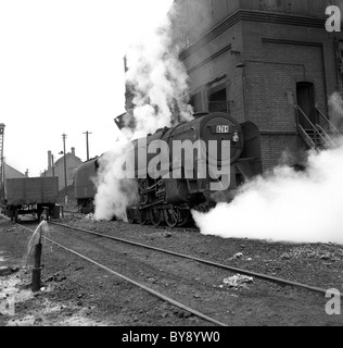 British Rail steam locomotive at Wolverhampton sheds 1967 Stock Photo ...