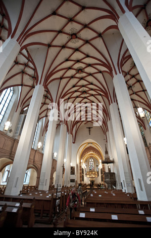 The interior of the Thomaskirche (St Thomas Church) in Leipzig, Germany ...
