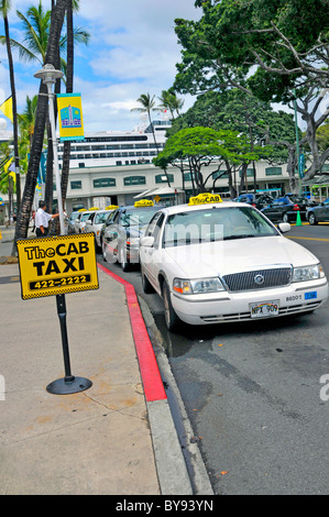 Taxi Stand Honolulu Hawaii Harbor Area Oahu Pacific Ocean Stock Photo ...