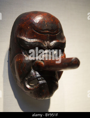 Wooden Japanese shrine demon mask from the Edo period 17th century ...