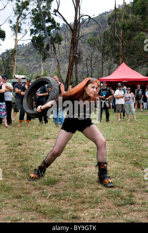 tire throw competition Stock Photo - Alamy