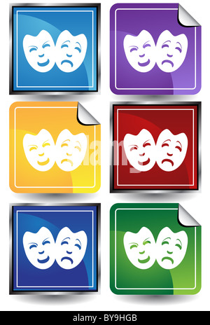 An image of traditional comedy masks Stock Photo - Alamy