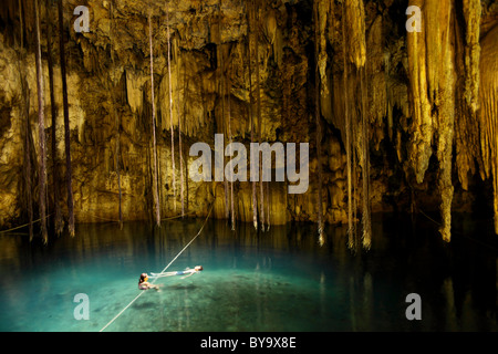 CENOTES, AN UNDERWATER SINKHOLE, MAYAN RUINS IN YUCATAN, MEXICO Stock ...