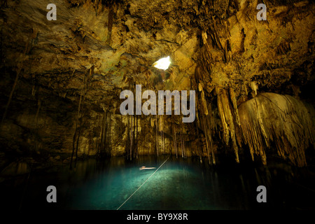 CENOTES, AN UNDERWATER SINKHOLE, MAYAN RUINS IN YUCATAN, MEXICO Stock ...