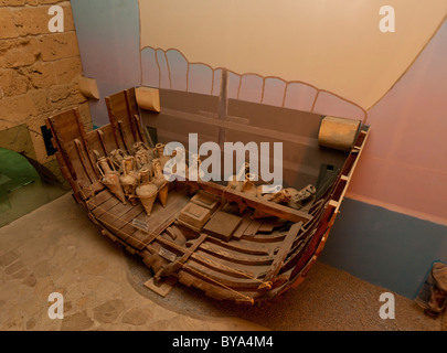 Shipwreck museum, Iron Age shipwreck, the Kyrenia Ship, dated 300 BC ...