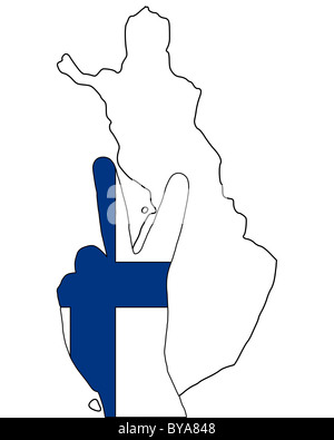 Finland hand signal Stock Photo - Alamy