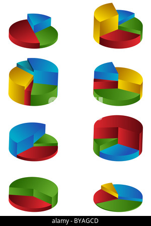 3D image of stacked pie charts Stock Photo - Alamy
