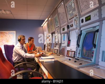 Airport Air Traffic Control Radar Screen with Planes on a Grid Stock ...