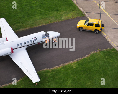 safety car on runway airport Stock Photo - Alamy