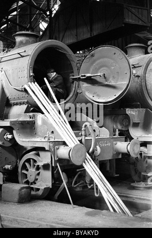 British Rail steam locomotive at Wolverhampton sheds 1967 Stock Photo ...
