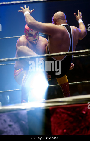 Luchador (Mexican wrestler) during an exhibition of Lucha Libre in ...
