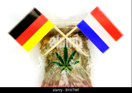 Bag of marijuana with the flags of Germany and the Netherlands Stock ...