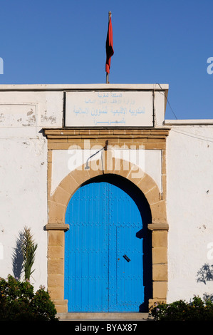 Locked blue gates Stock Photo - Alamy