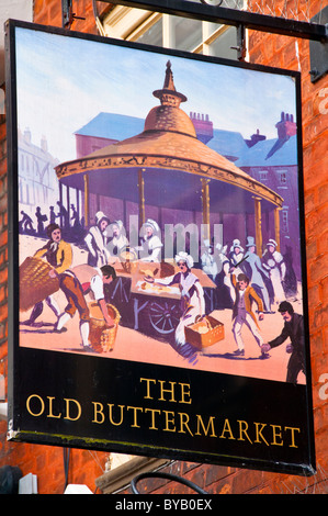 The Old Buttermarket Pub sign Canterbury Stock Photo - Alamy