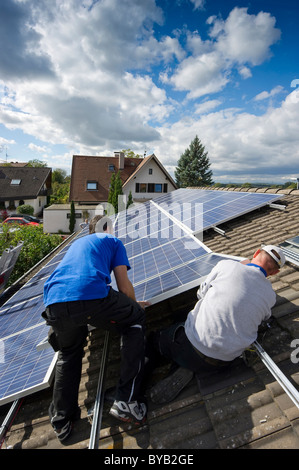 Installation of solar panels near Freiburg im Breisgau, Baden ...