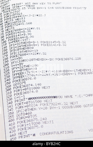 BASIC program in a computer magazine from 1983 Stock Photo - Alamy