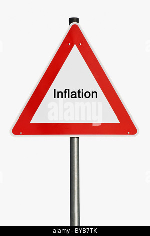 Inflation - warning sign Stock Photo - Alamy