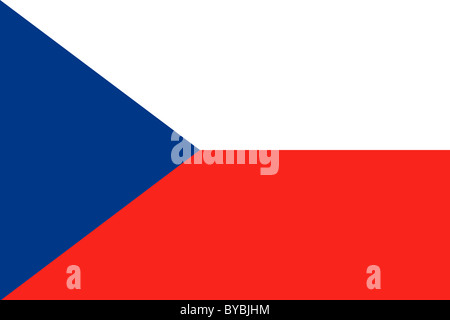 National flag of Czech Republic: white and red horizontal stripes with ...