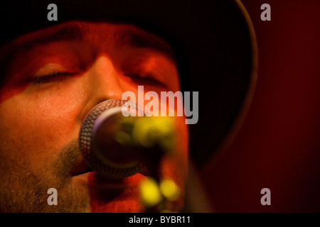 Rock Band Hugo performing in concert Stock Photo - Alamy