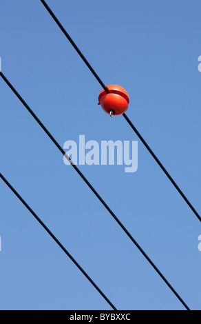 Red power line marker balls for preventing bird / plane collisions ...