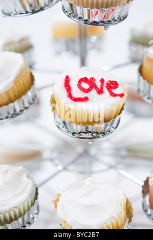 Cupcake with I love you written on it Stock Photo - Alamy