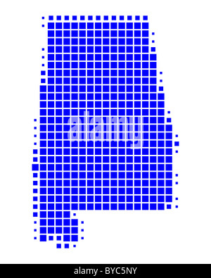 Square dots pattern map of Alabama. Dotted pixel map with american ...