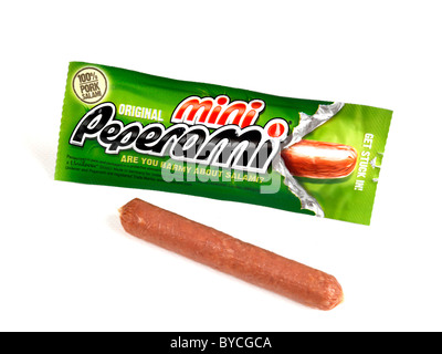 Pork salami Peperami Stock Photo - Alamy
