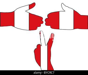 Peru hand signal Stock Photo - Alamy