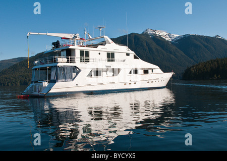 Alaska. Safari Quest anchored in Windham Bay in the Chuck River ...