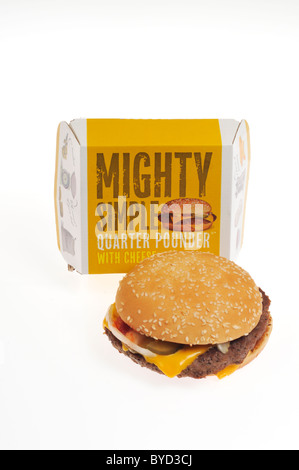 Mcdonald's quarter pounder cheeseburger with container and large french ...